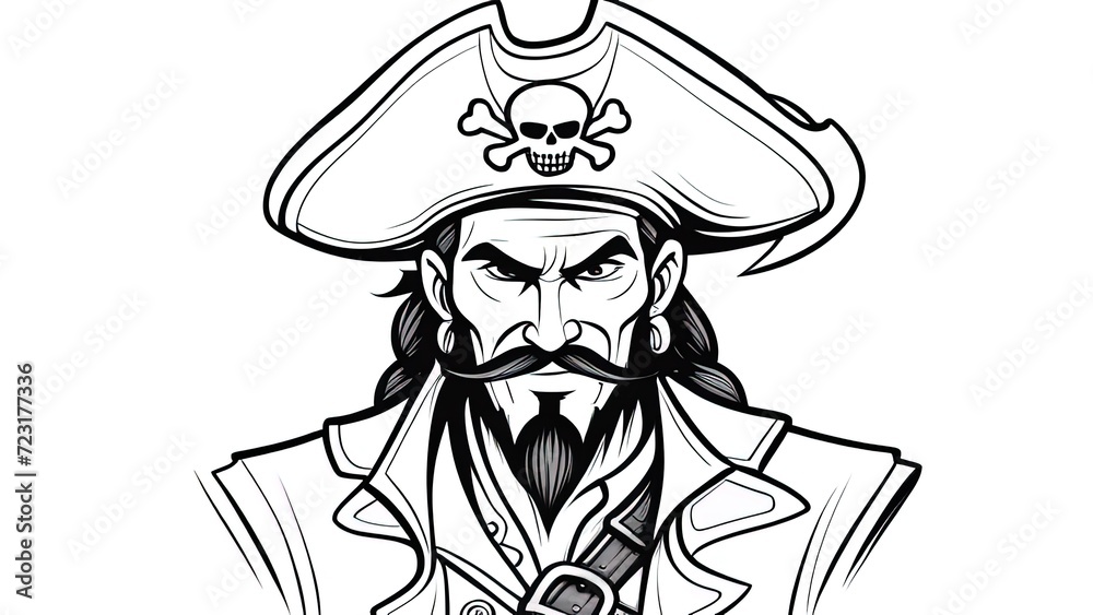 Coloring page of cartoon pirate. Coloring book design for kids and ...