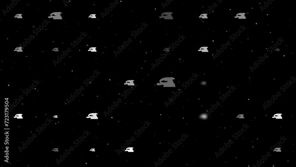 Template animation of evenly spaced sanding machine symbols of ...
