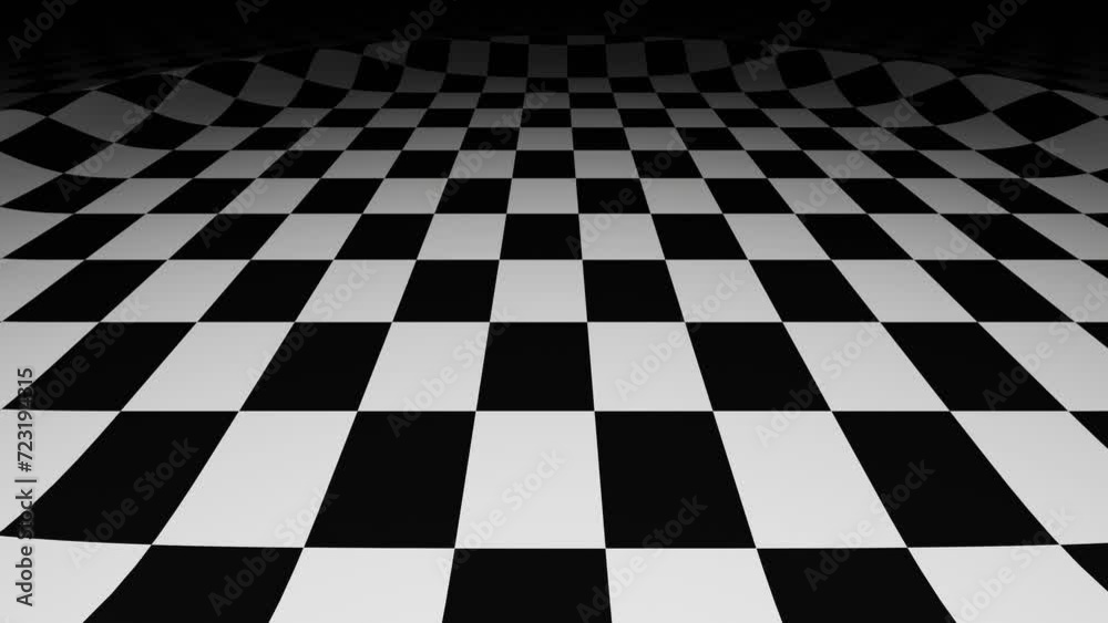 3d black and white Checkered sport race flag background. Abstract tiles ...