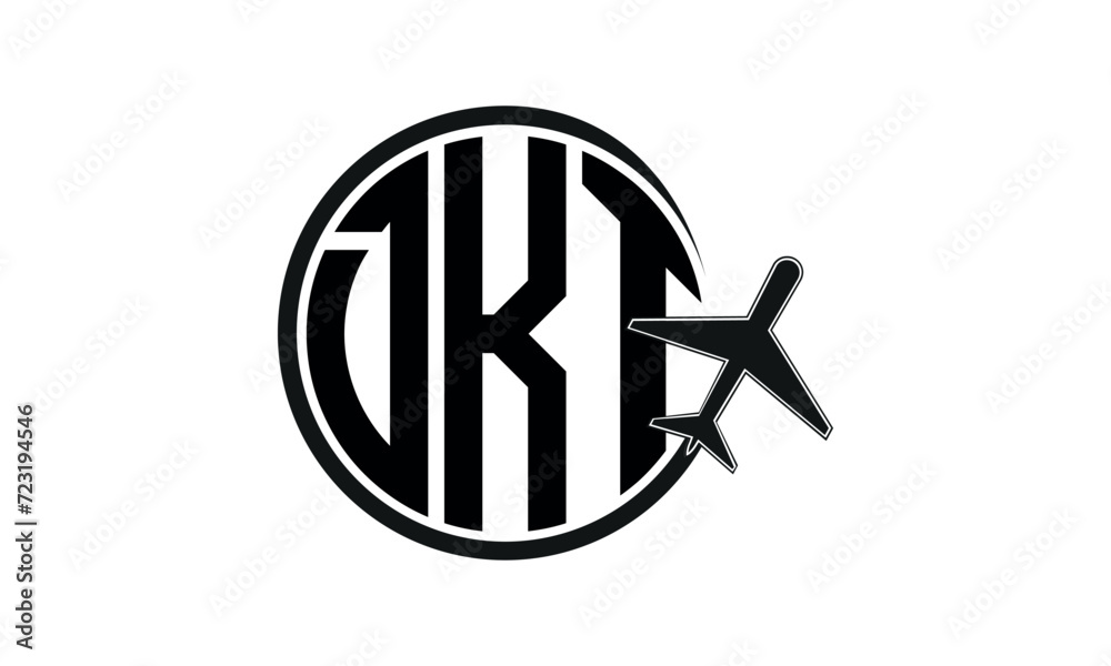 DKT three initial letter circle tour & travel agency logo design vector ...