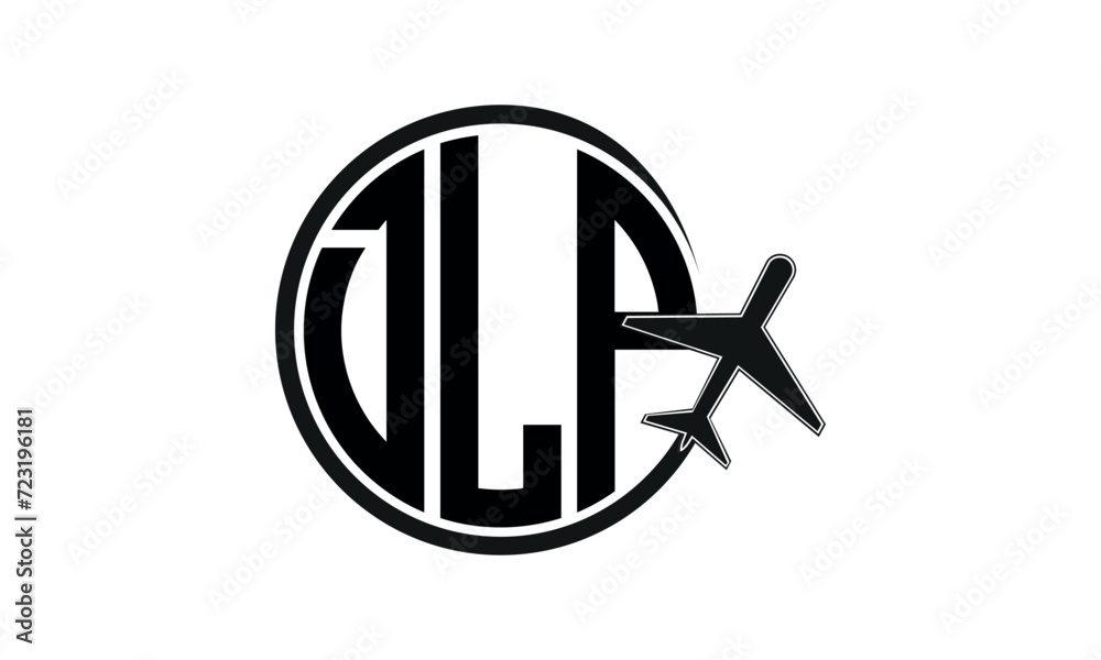 DLP three initial letter circle tour & travel agency logo design vector ...