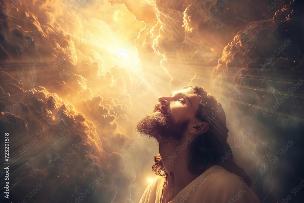 Luminous illustration of jesus as the light of the world Stock Photo ...