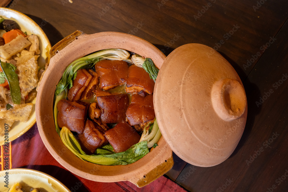 Tet tray. Full of traditional dishes. Chinese new year festival table ...