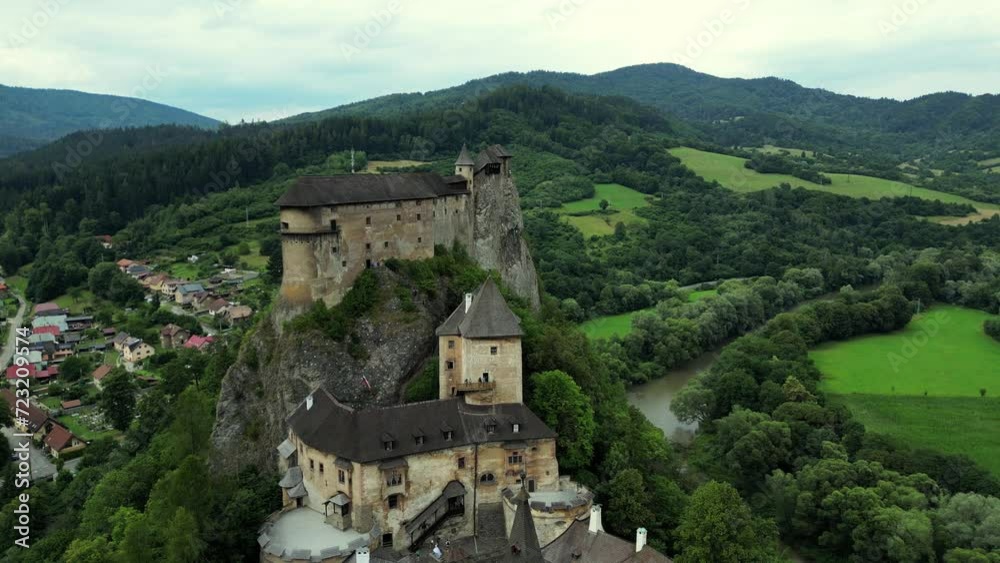 Orava castle - Oravsky Hrad in Oravsky Podzamok in Slovakia. Medieval ...