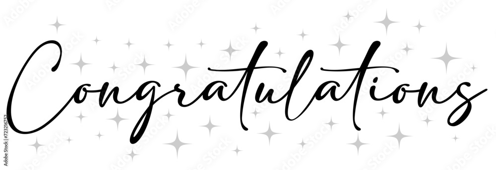 Congratulations black sign with stars. Congratulations handwritten ...