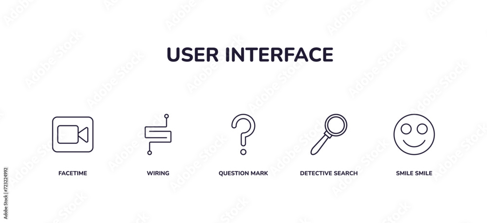 Editable Outline Icons Set Thin Line Icons From User Interface