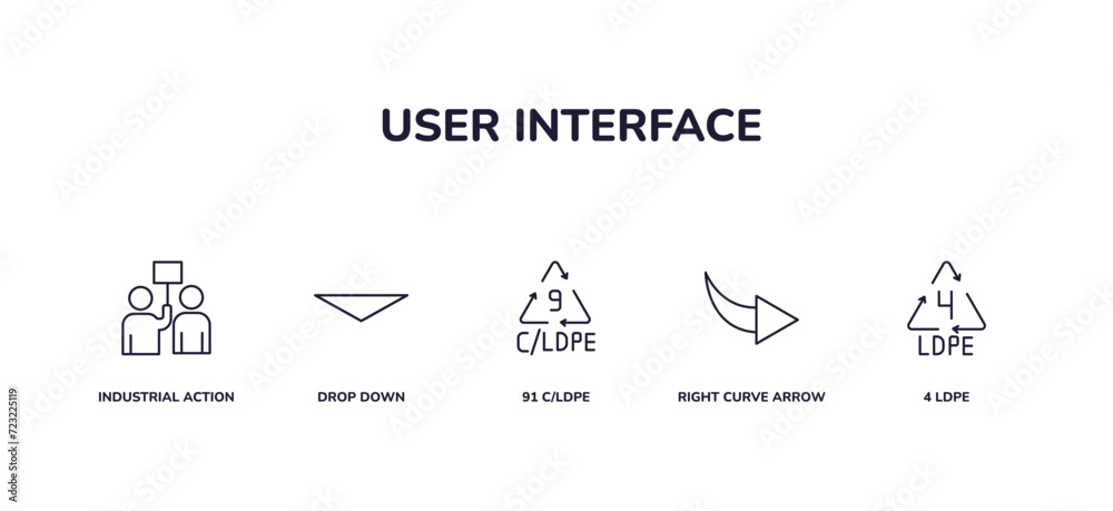 Editable Outline Icons Set Thin Line Icons From User Interface