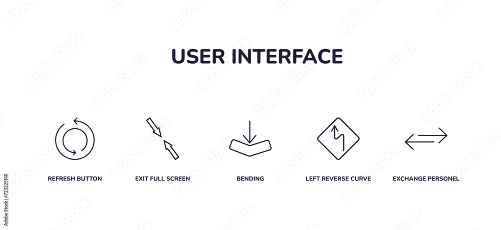 editable outline icons set. thin line icons from user interface collection. linear icons ...