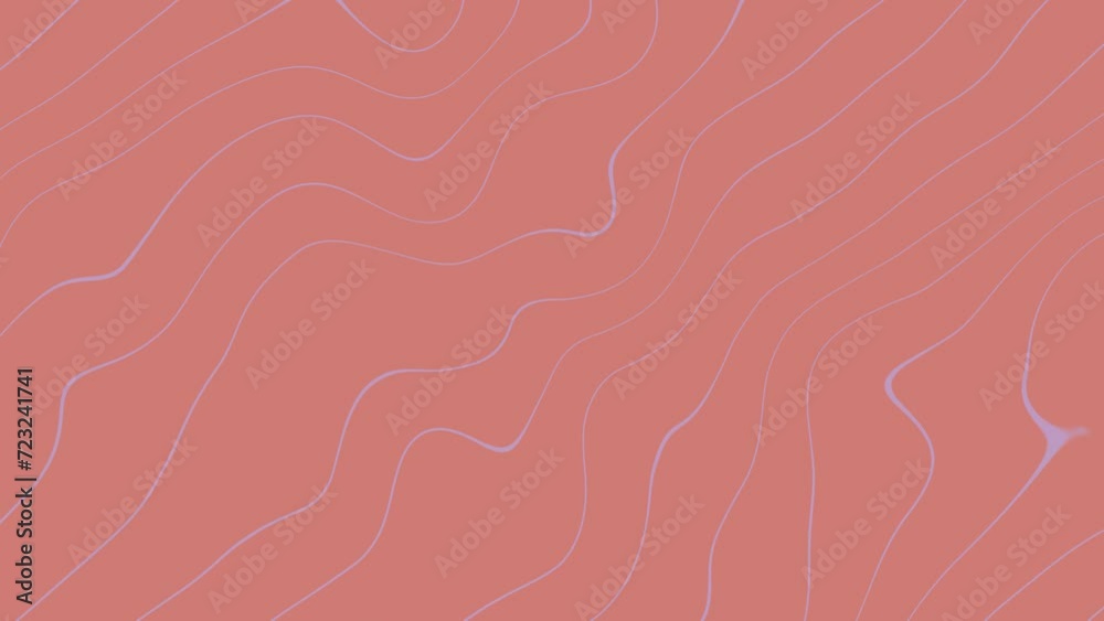 Wavy purple Lines Motion Graphic on ligh red abstract background ...