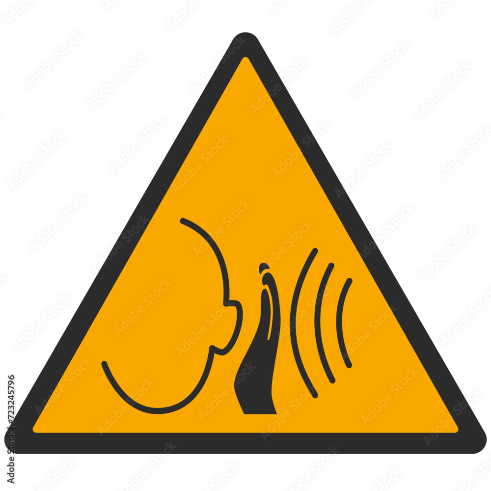 WARNING PICTOGRAM, WARNING; SUDDEN LOUD NOISES ISO 7010 - W038, SVG ...