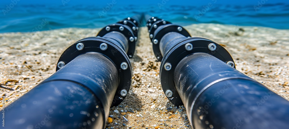 Subsea oil and gas pipeline metal conduit for underwater transport in ...