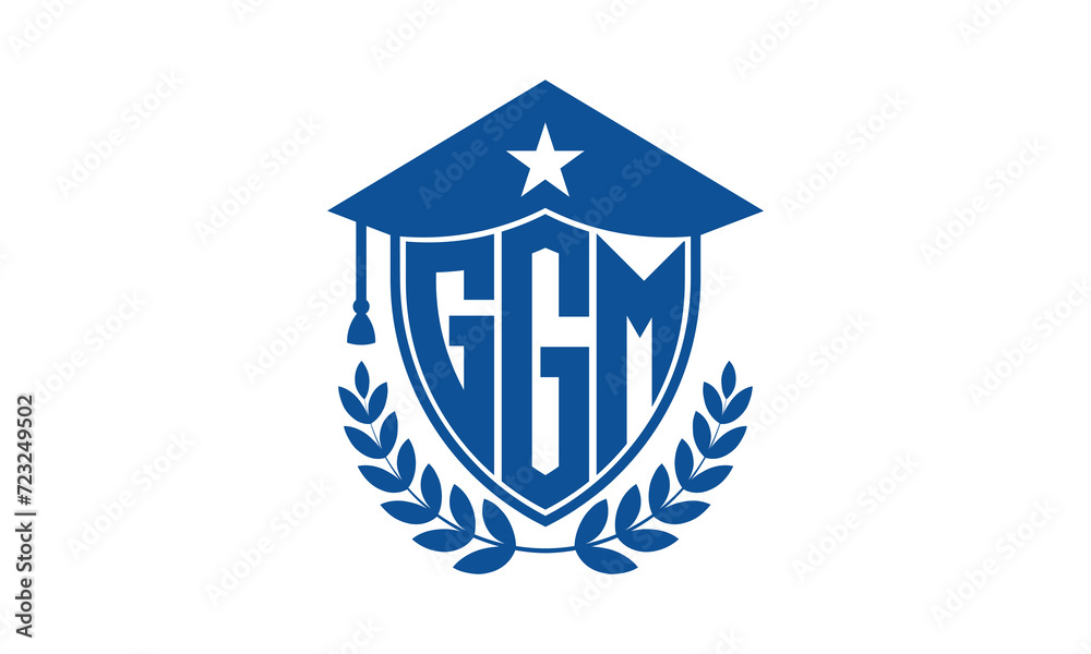 Vetor de GGM three letter iconic academic logo design vector template ...