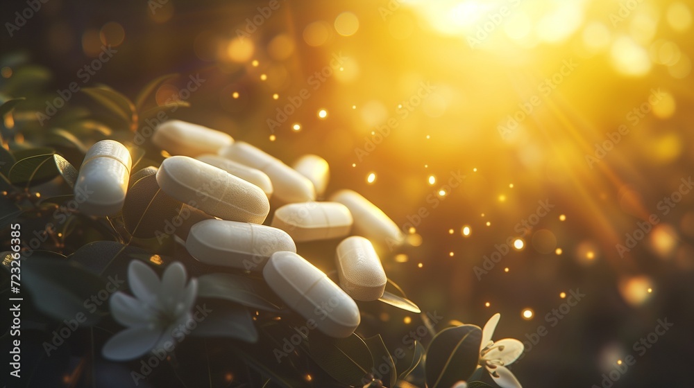 A visual concept showcasing magnesium supplement pills, essential for ...