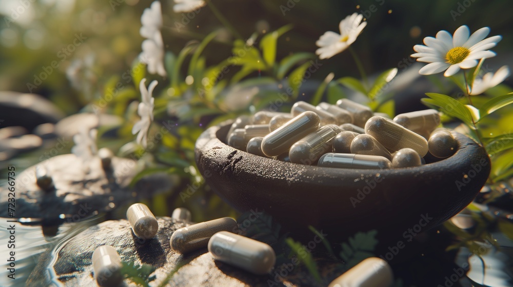 A visual concept showcasing magnesium supplement pills, essential for ...