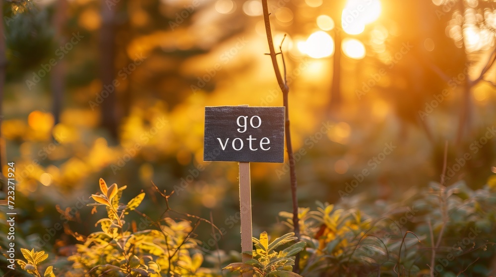 Blurred magical background with text go vote concept of voting and ...