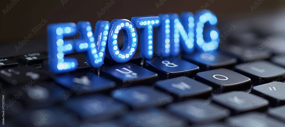 E voting concept blurred magical background with text e voting internet ...