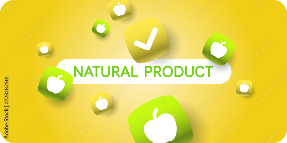 Original poster for natural products. Vector illustration in a flat ...