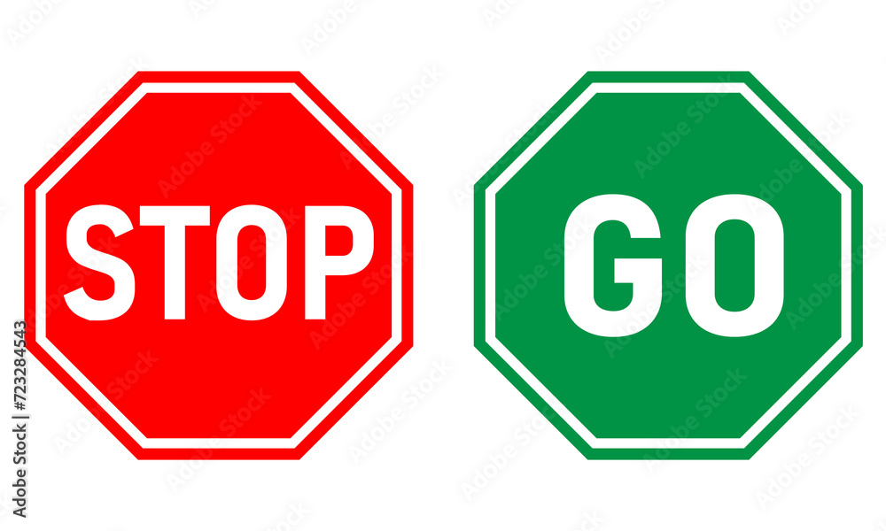Go and Stop Sign On Transparent Background, PNG Stock Illustration ...