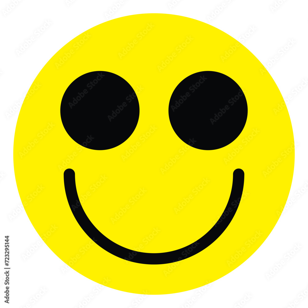 Smiley face emoji icon vector. Yellow smiling symbol. Smile sign ...