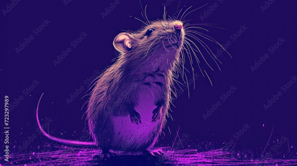 a rat standing on its hind legs with its front paws on it's hind legs ...