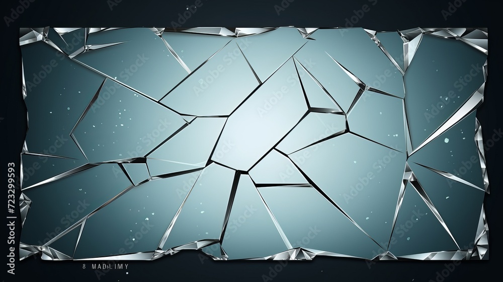 Broken glass label design. part of glass transparent and template of ...