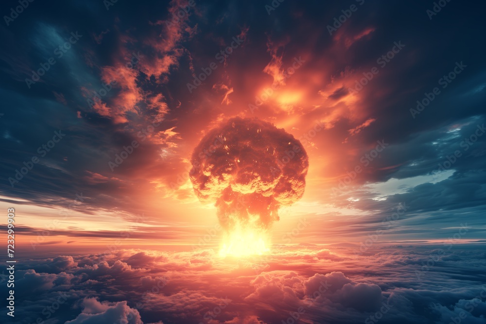 Devastating Impact Of Nuclear Bomb, Symbolizing The End And War ...
