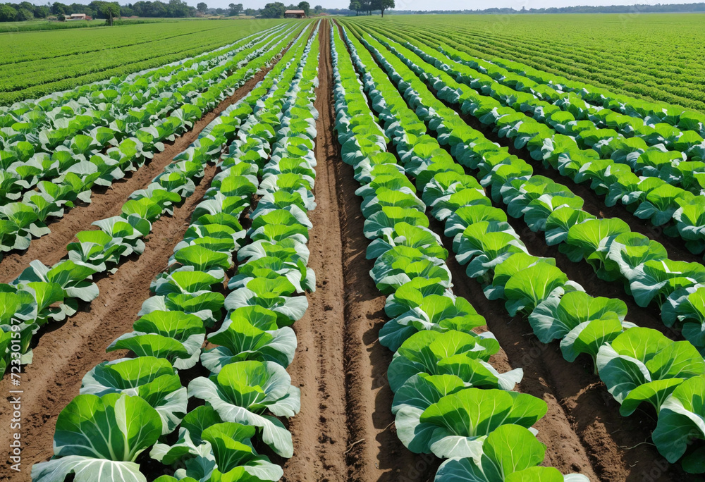 Lush Fields of Radiant Cabbage: A Bountiful Burst of Agricultural ...