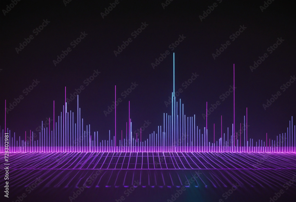 Energetic Neon Synthwave Sound Spectrum Stock Illustration | Adobe Stock