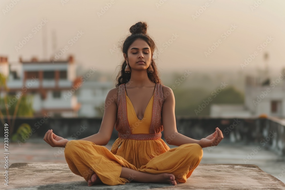 Indian Woman Finds Serenity And Empowerment Through Meditation On ...