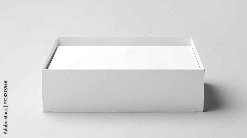 Blank white box mockup on white background Stock Illustration | Adobe Stock