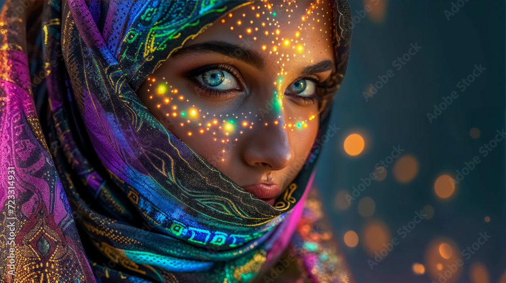 Futuristic Arab Woman With Hijab. The Fusion of Tradition and Futurism ...