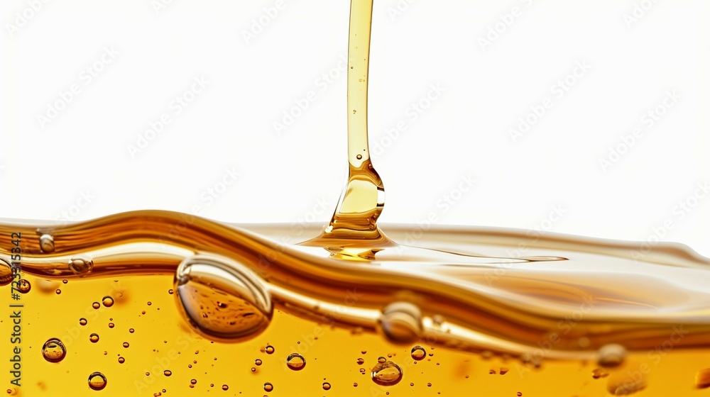 Cooking Oil Honey drop with air bubbles isolated, oil background, honey ...
