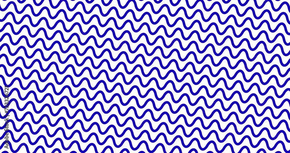 Flat Animated background of blue color moving stripes of lines in one ...