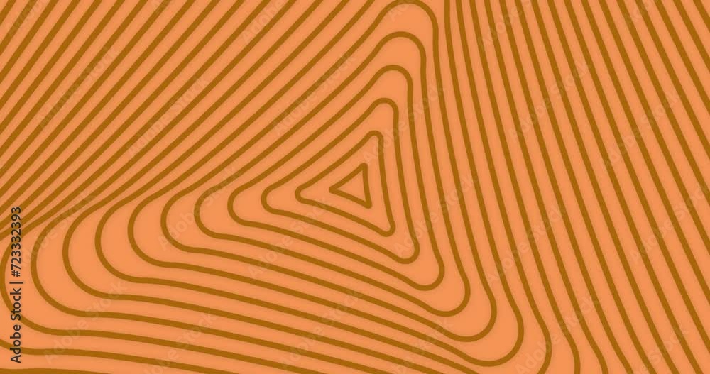 Orange color growing triangle rings oscillating like radio waves over ...