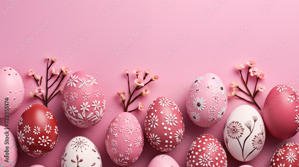 Easter traditional festival on pink banner background copy space ...