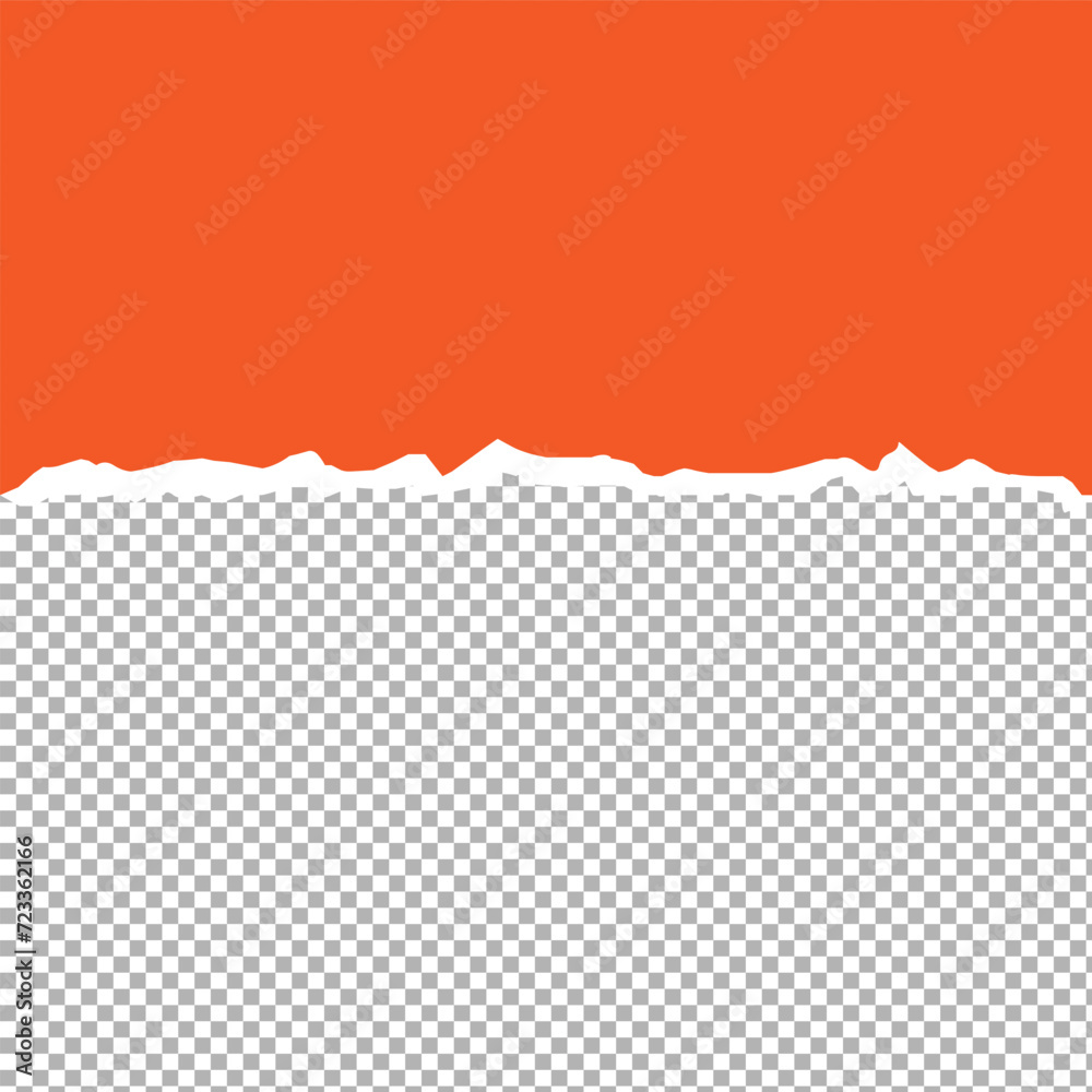 Vecteur Stock Orange Torn paper with ripped edges and transparent space ...