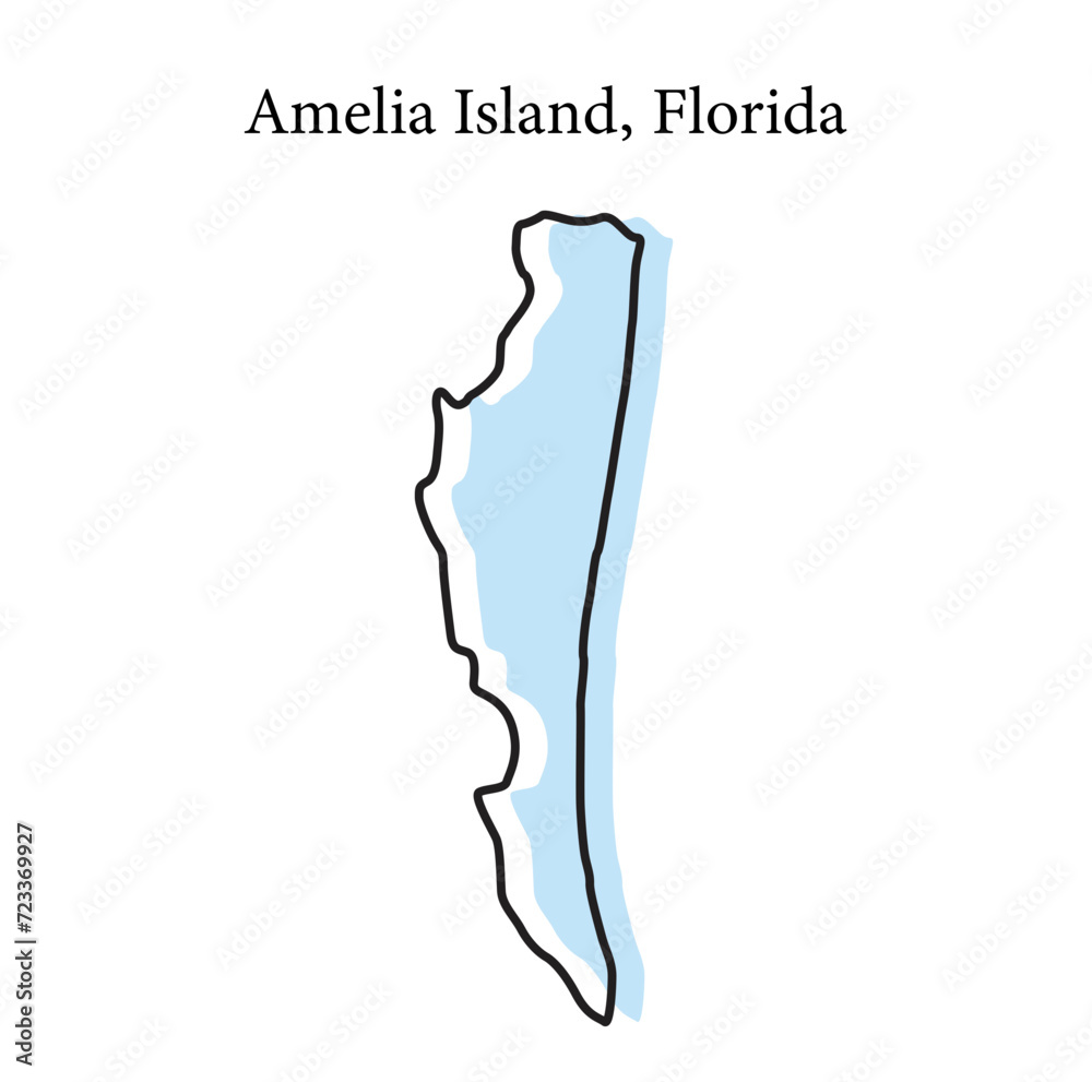 Vetor de amelia island florida map, amelia island vector, amelia island ...