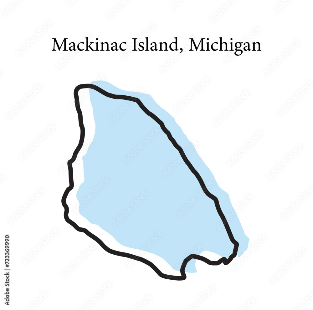 Vetor de mackinac island michigan map, mackinac island vector, mackinac ...
