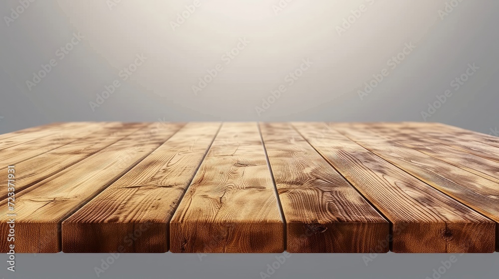 Wood table perspective view, wooden surface of desk, kitchen top made ...