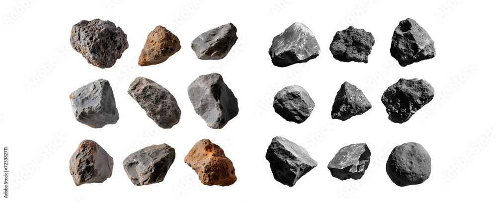 Large Rock Stones: A Set of Differences, Isolated on Transparent ...