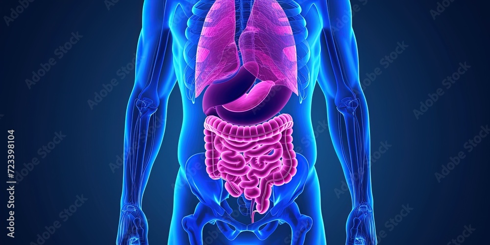 Human anatomy, organs, lungs, gastrointestinal tract, excretory organs ...