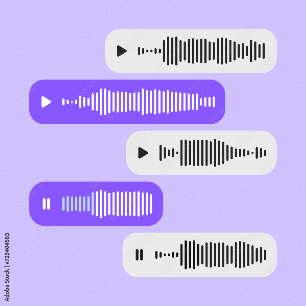 Concepto de envío y recepción de audio por redes sociales. Chat de ...