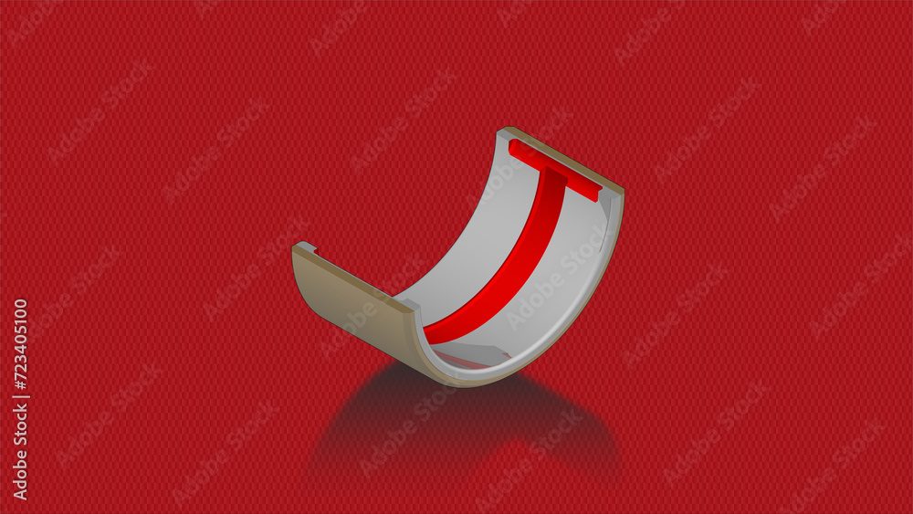 Plain journal bearing illustration showing the lower half of a bronze ...