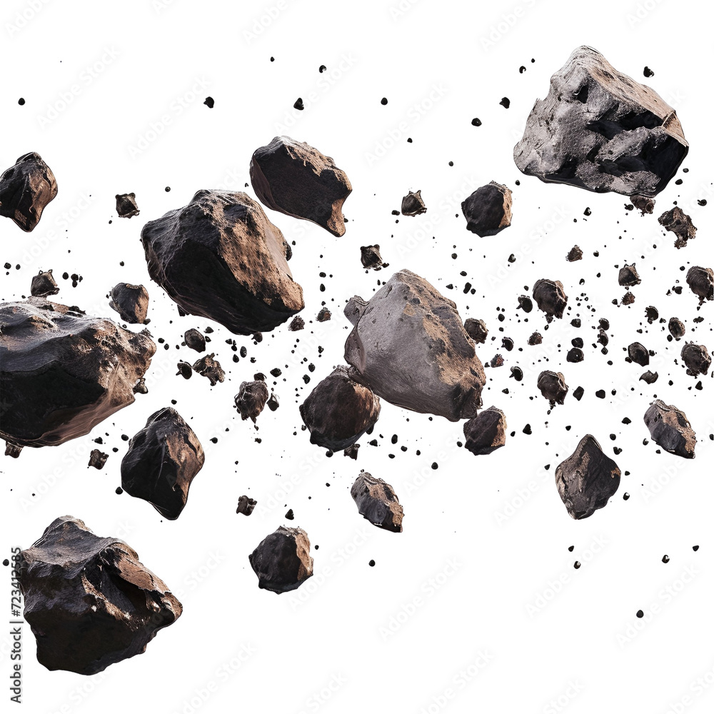Meteor Shower: A Swarm of Asteroids. Rocks Falling, Many Meteorites ...