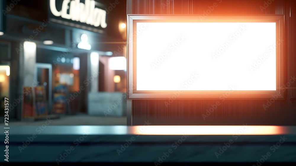 blank showcase billboard or advertising light box for your text message ...