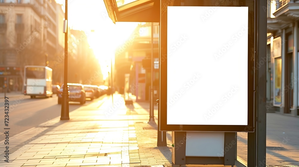 Blank electronic advertising poster with blank space screen for your ...