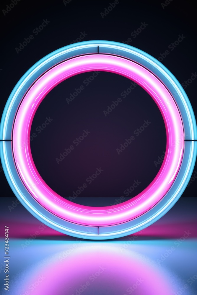 a circular light show in bright colors, in the style of light magenta ...