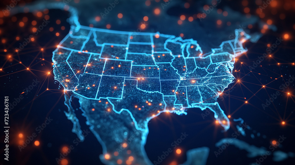 Detailed Map of the United States Showing State Borders and Capitals ...