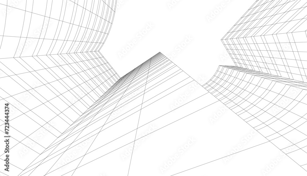 abstract architecture drawing vector illustration Stock Vector | Adobe ...