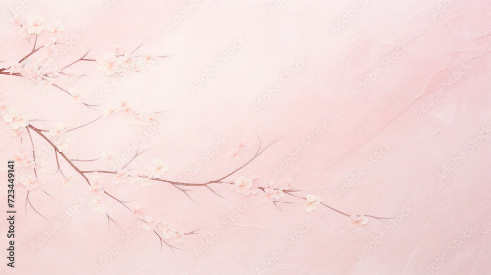 桜の花と淡いピンク色の和紙の背景 Stock Foto Adobe Stock